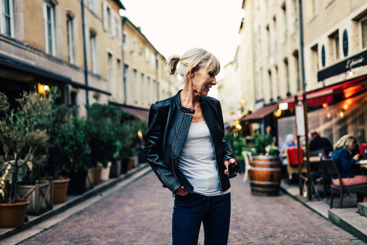 4 Tips for Wearing a Leather Jacket Over 60, According to Stylists ...